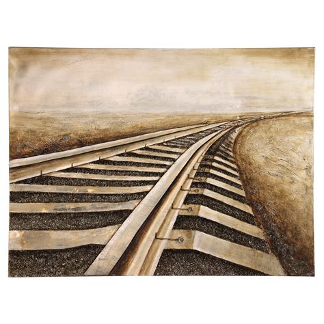 Textured Hand Painted Railroad Track Wall Art
