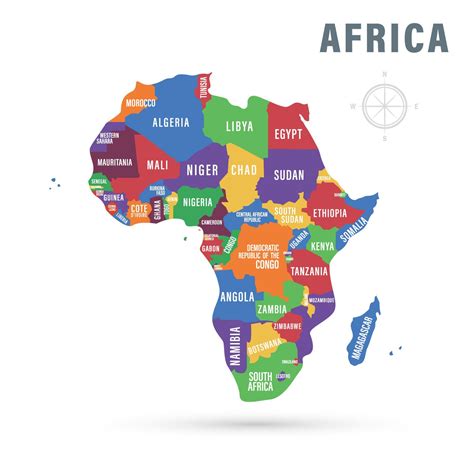 Mapa Pol Tico De Frica Con Nombres De Pa Ses Ilustraci N Vectorial Aislada Vector En