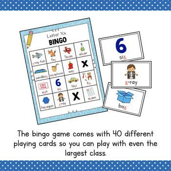 Letter X Alphabet Bingo Game Letter Identification And Letter Sounds