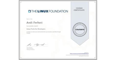 Andi Ferhati On Linkedin Completion Certificate For Linux Tools For