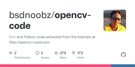 Github Bsdnoobzopencv Code C And Python Code Extracted From The Tutorials At Opencv