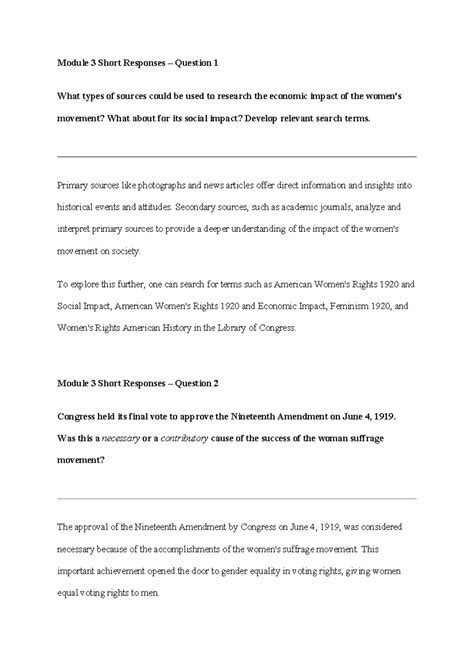 Module 3 Short Responses What Types Of Sources Could Be Used To Research The Economic Impact
