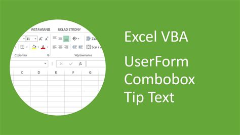 Excel Vba Userform Combobox Tip Text Controltiptext Youtube