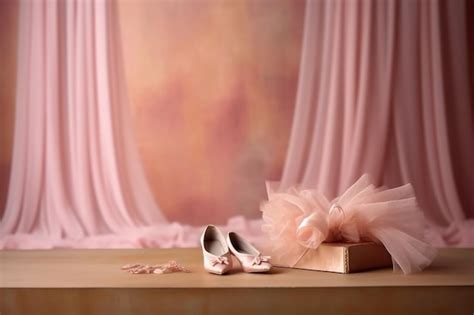 Premium Ai Image Pink Tulle Ballet Tutu Dress And Pointe Shoes