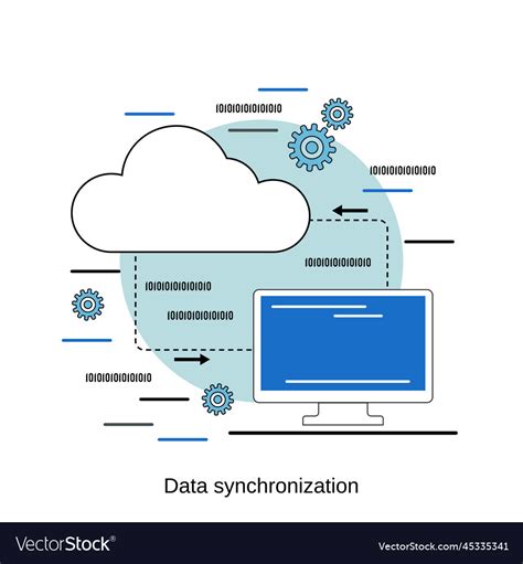 Data Synchronization Cloud Backup Concept Vector Image