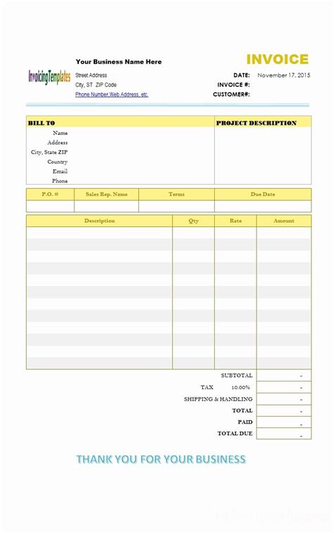 Free Construction Invoice Template Shooters Journal