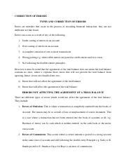Lecture Note CORRECTION OF ERRORS Pdf CORRECTION OF ERRORS TYPES AND CORRECTION OF ERRORS