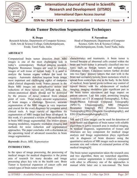 Brain Tumor Detection Mri Segmentation Techniques Review