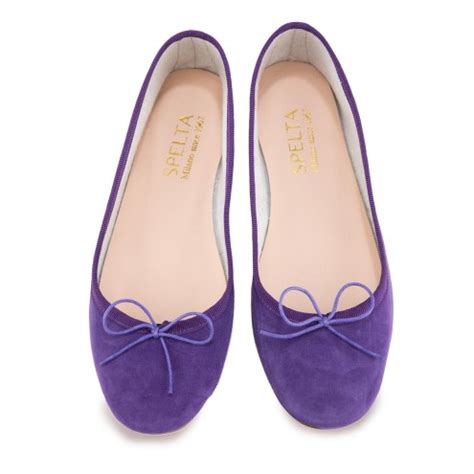 Ballet Flats Handmade Purple Suede