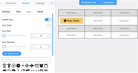 Call To Action Button Element In Ninja Tables