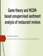 Unsupervised Sentiment Analysis In Restaurant Reviews Game Course Hero