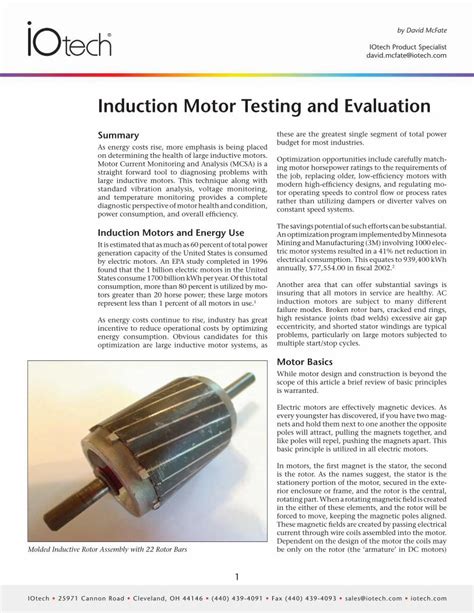 Pdf Induction Motor Testing And Evaluation Bentechiotechbentech
