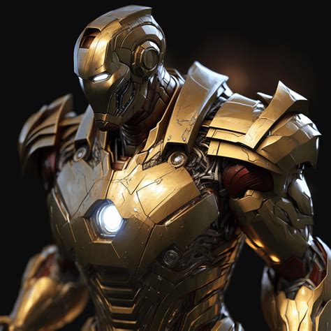 金光闪闪的漫威钢铁侠新机甲 Ai绘画壁纸