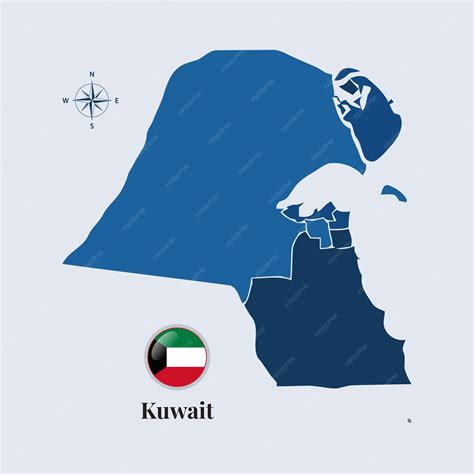Premium Vector Kuwait Vector Map And Flag Flag Map Of Kuwait Vector