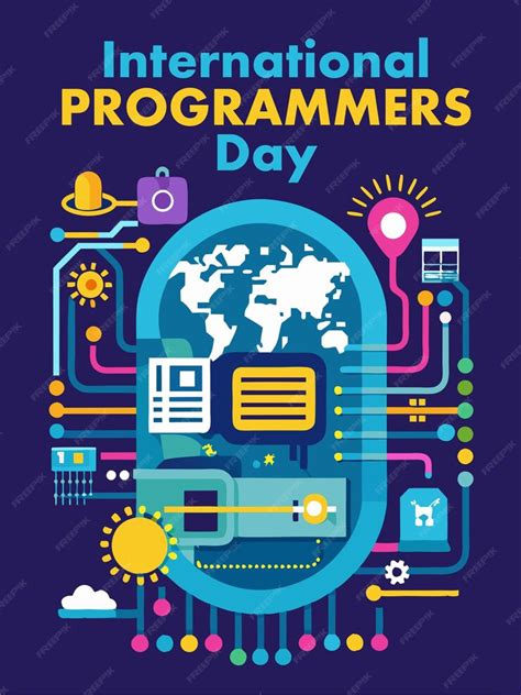 Premium Vector International Programmers Day Flyer Design Illustration