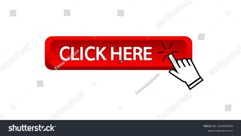 Click Here Red Button Hand Pointer Stock Vector Royalty Free 2150065943 Shutterstock