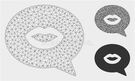 Lips Smiley Message Vector Mesh 2d Model And Triangle Mosaic Icon Stock Vector Illustration Of