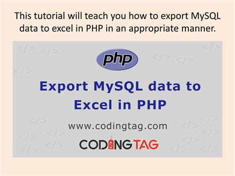 Ppt Export Mysql Data To Excel In Php Powerpoint Presentation Free