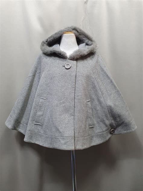 미사용일본토끼털배색 망토케이프스타일 코트 헬로마켓