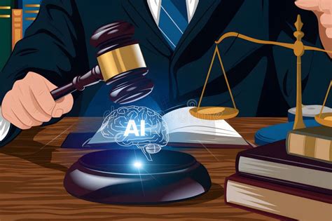 artificial intelligence law gavel justice system digital brain ai