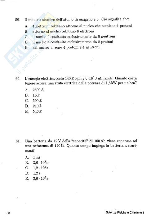 Test Di Ingegneria 2000 2001 Prova Cisia