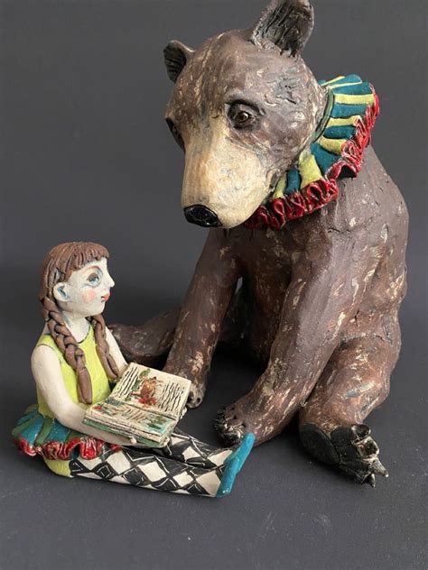 Bedtime Story By Marie Prett Bear Art Slab Ceramics Contemporary