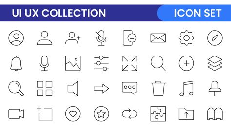 UI UX Line Icon Set Linear UI UX Icons For Web Design And Application UI And UX Big Bold Line