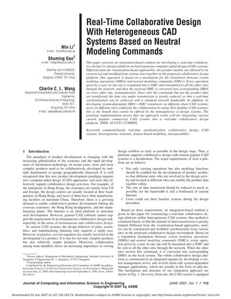 Pdf Real Time Collaborative Design With Heterogeneous Cad Systems