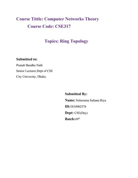 Ring Topology Pdf