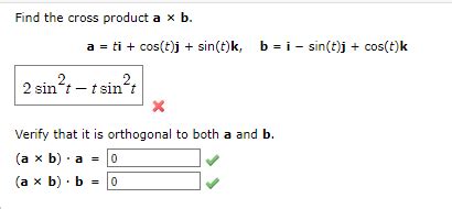 Solved Find The Cross Product Ab Chegg Com Solved Find The Cross Product Ab Chegg Com