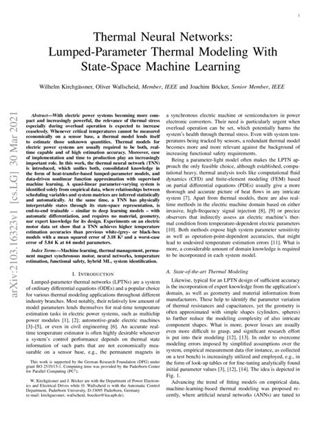Thermal Neural Networks Lumped Parameter Thermal Modeling With State Space Machine Learning
