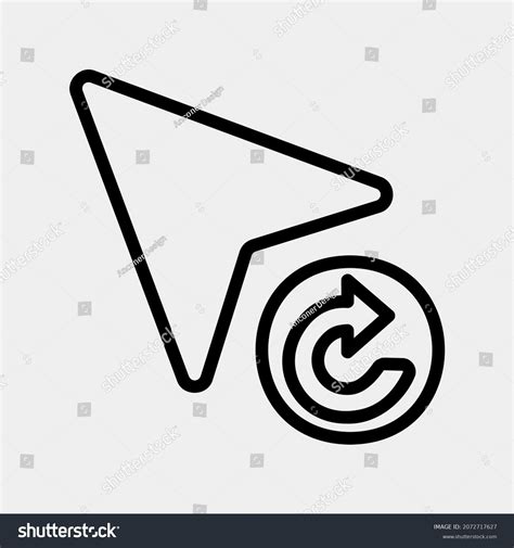 Rotate Cursor Icon Vector Illustration Line Stock Vector Royalty Free