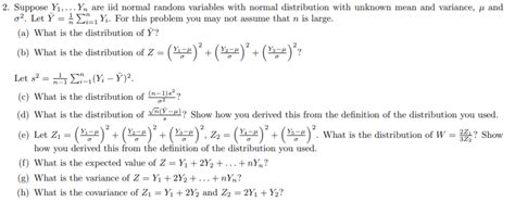 Solved Suppose Yı Yn are iid normal random variables Chegg