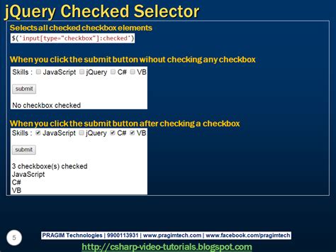 Sql Server Net And C Video Tutorial Jquery Checked Selector