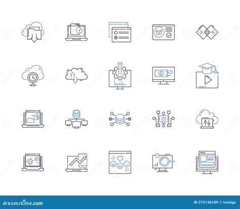 Digital Analytics Outline Icons Collection Digital Analytics Data Tracking Conversion