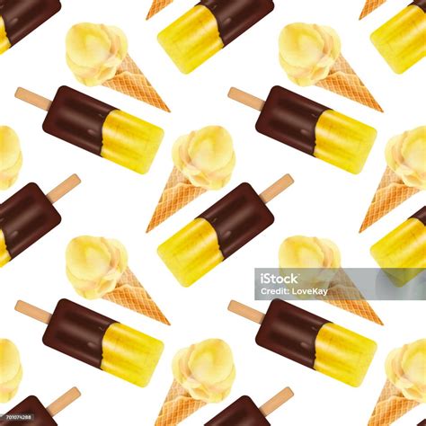 아름 다운 여름을 신선한 아이스크림 콘와 완벽 한 패턴입니다 드레스 옷 리넨 또는 기타에 대 한 트렌드 디자인 건강한 식생활에