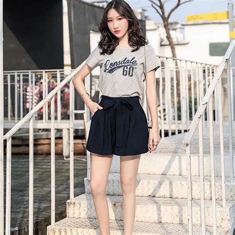 여성용 와이드 레그 반바지 여름 하이 웨이스트 플리츠 캐주얼 핫 팬츠 벨트 플러스 사이즈 인기 판매 플러스 사이즈 반바지 Aliexpress