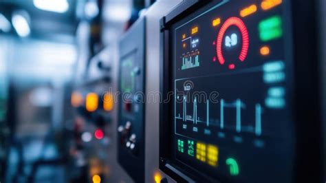 Closeup Of A Control Panel Equipped With Realtime Energy Monitoring Tools With Indicators