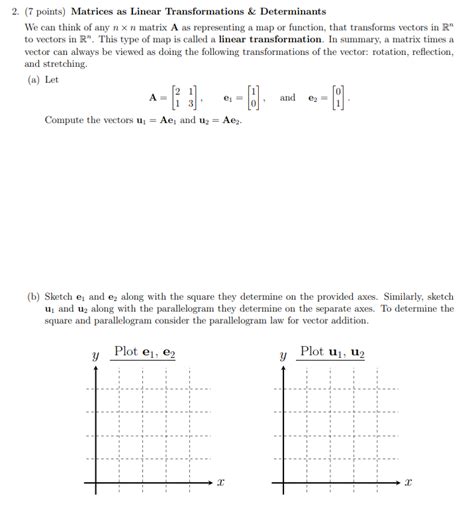 solved 2 7 points matrices as linear transformations and