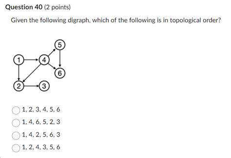 solved given the following digraph which of the following