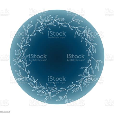 식물화환 프레임이 있는 벡터 절연 빈 라운드 라벨 이미지 나 텍스트를 배치하는 스티커를 둥글게합니다 제품에 대한 레이블 태그입니다 0명에 대한 스톡 벡터 아트 및 기타