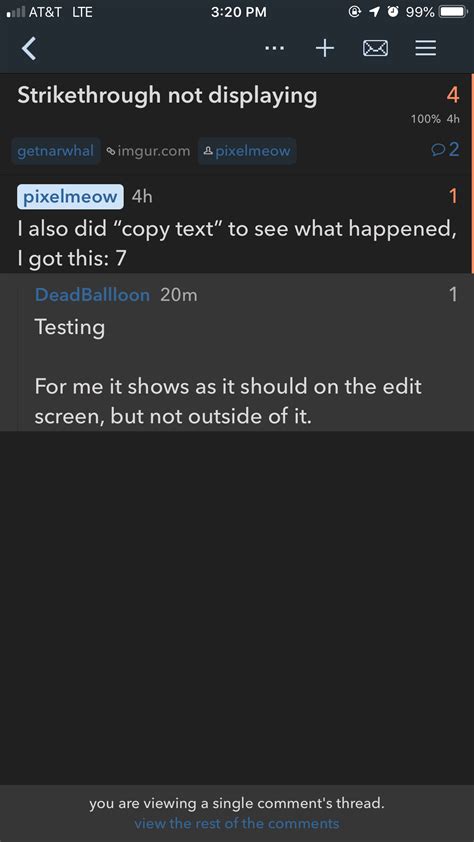 Strikethrough Not Displaying R Getnarwhal