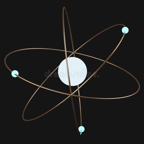 3d Render Of Atom Model Structure That Has Nucleus In The Middle And Surround With Proton