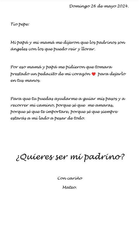 Carta Para Pedir Sér Padrino Quieres Ser Mi Padrino Pedir A Alguien