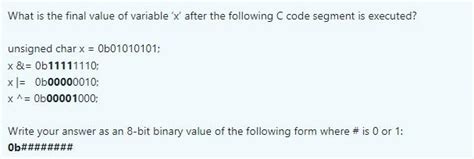 Solved What Is The Final Value Of Variable X After The Chegg