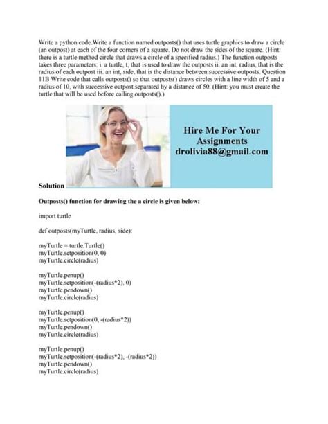 Write A Python Code Write A Function Named Outposts That Uses Turtledocx