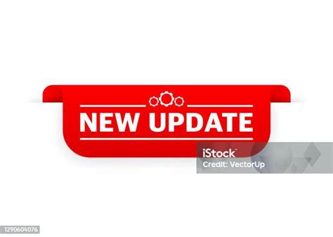 흰색 배경에 새 업데이트 빨간색 레이블 빨간색 리본 벡터 그림입니다 소프트웨어 업데이트에 대한 스톡 벡터 아트 및 기타 이미지 소프트웨어 업데이트 업데이트 의사소통