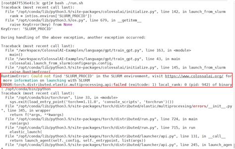 运行gpt2案例出现runtimeerror Could Not Find Slurmprocid问题，是必须要装slurm环境？ · Issue 161 · Hpcaitech