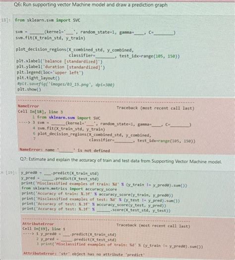 Solved From Sklearn 5vm Import Svc Svmfitxtrainstd