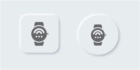 Connect Smartwatch Solid Icon In Neomorphic Design Style Smart Device
